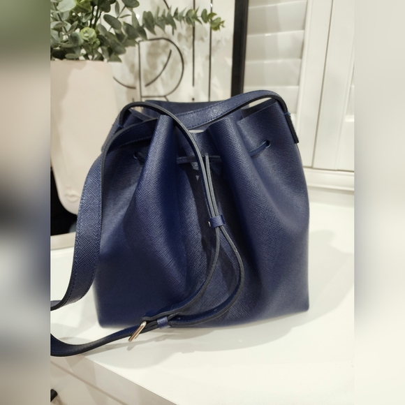 Lancaster | Bags | Lancaster Paris Leather Bucket Bag In Navy Color ...